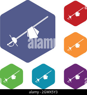 Military and army heraldry icons with isolated vector guns and weapon ...
