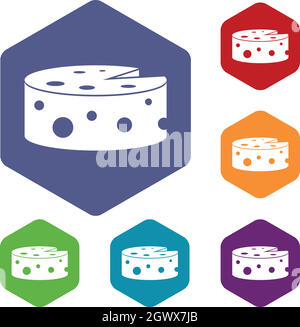Cheese icons set Stock Vector Image & Art - Alamy