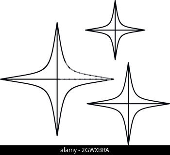 Three stars icon. Outline three stars vector icon color flat isolated ...