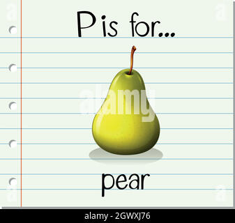 Flashcard letter P is for pear illustration Stock Vector Image & Art ...