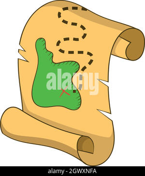 Old world map on the vintage scroll paper. flat vector illustration ...