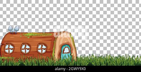 Fantasy timber house on transparent background illustration Stock ...
