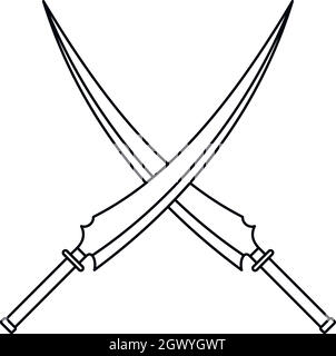 Samurai Sword Outline Stock Vector Image & Art - Alamy