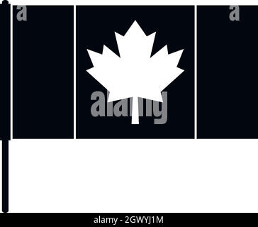 Canada flag with flagpole icon, simple style Stock Vector Image & Art ...