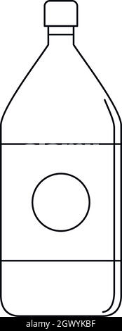 Water bottle icon. Outline water bottle vector icon color flat isolated ...