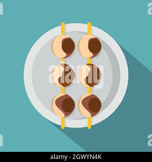 Shashlik icon, flat style Stock Vector Image & Art - Alamy