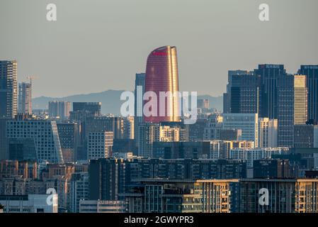 Chengdu City Twin Towers Stock Photo - Alamy