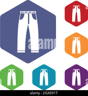 Denim jeans icons set vector color Stock Vector Image & Art - Alamy