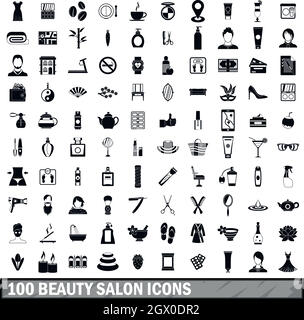 100 beauty salon icons set grunge sapphire Stock Vector Image & Art - Alamy