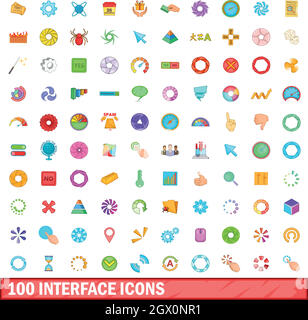 100 web interface icons set, flat style Stock Vector Image & Art - Alamy