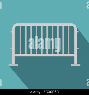 Steel barrier icon flat vector. Sign crossing. Danger protection ...