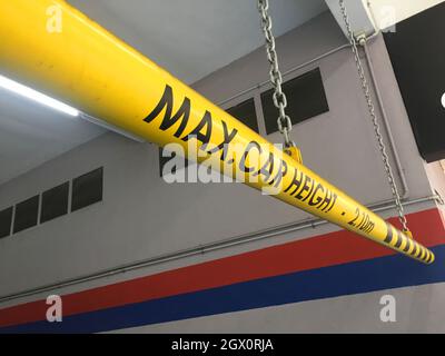 Carpark Entrance Height Restriction Bar to prevent high vehicles from ...