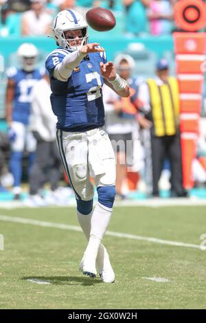 Indianapolis Colts quarterback Carson Wentz (2) walks off the field ...