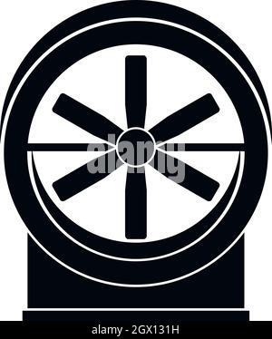 engine fan icon, black vector sign with editable strokes, concept ...