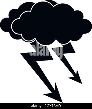 Cloud thunder flash icon. Simple illustration of cloud thunder flash ...