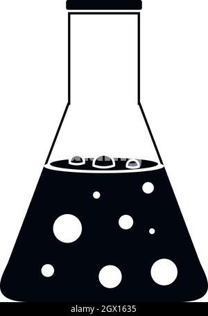 Flask science icon simple vector. Gmo food. Test organism Stock Vector ...