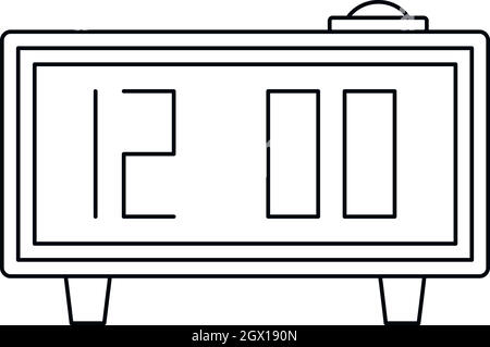 Digital alarm clock icon. Outline digital alarm clock vector icon color ...