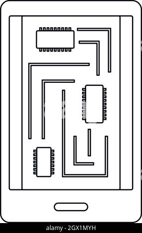 Phone innards icon digital green Stock Vector Image & Art - Alamy