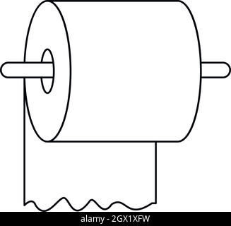 Toilet paper outline vector icon. Thin line black toilet paper icon ...
