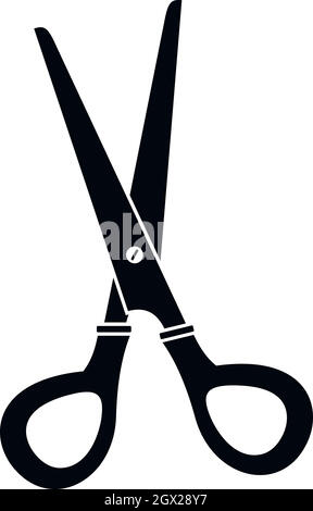 Stationery sharp scissors, illustration, vector on a white background ...