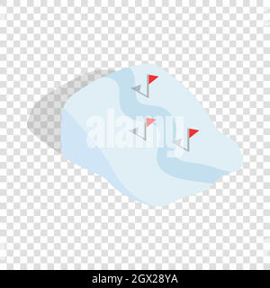 Snowboarding track icon isometric vector. Snowboard school. Active ...