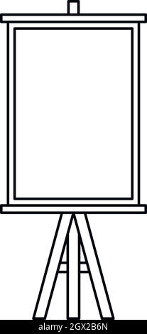 Board easel icon. Outline board easel vector icon color flat isolated ...