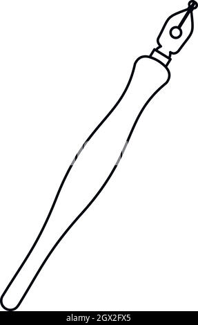 Black fountain pen icon outline Stock Vector Image & Art - Alamy