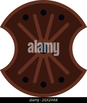 Ancient wooden shield symbol. Vector illustration Stock Vector Image ...