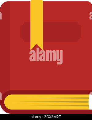 Thick book or textbook with bookmark vector illustration icon ...
