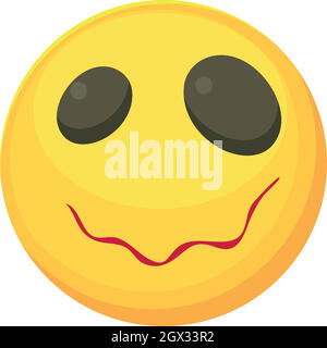 Cartoon face vector funny sleepy facial emoji with unhappy closed and ...