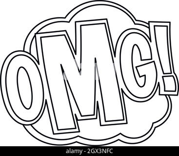 omg bubble line style icon design of pop art retro expression comic ...