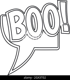 Boo outline vector icon. Thin line black boo icon, flat vector simple ...