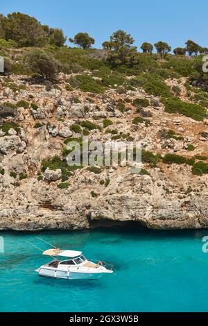 Turquoise waters in Mallorca. Pilota cove. Mediterranean coastline ...