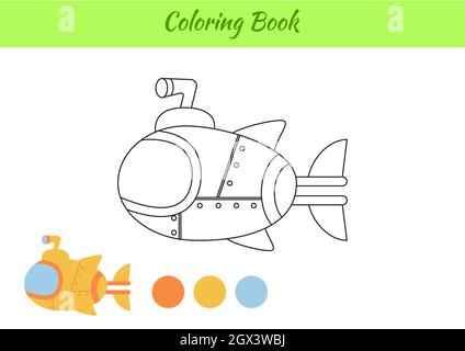 Coloring book ship for children. Educational activity page for ...