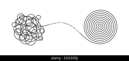 Order and chaos, disorganized symbol, disorder icon, hand drawn ...