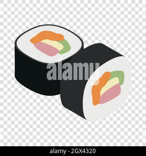 Rice sushi roll icon isometric vector. Japanese food. Cuisine menu ...