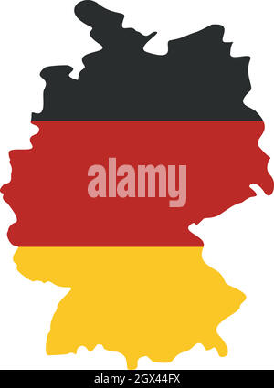 Germany map with national flag icon, flat style Stock Vector Image ...