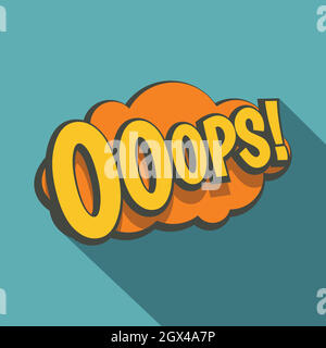 OOOPS, comic text speech bubble icon, flat style Stock Vector Image ...