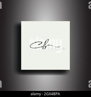 CB Signature style monogram.Calligraphic lettering icon vector Stock ...