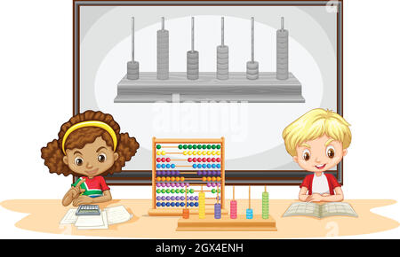 Students learning math in classroom Stock Vector Image & Art - Alamy