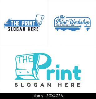 screen printing logo design concept vector illustration - vector Stock ...