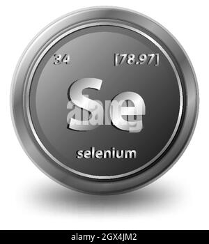 Selenium chemical element. Chemical symbol with atomic number and ...