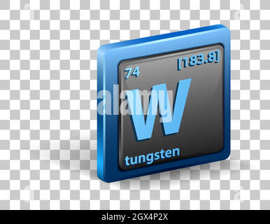 W Tungsten Chemical Element Periodic Table. Single vector illustration ...