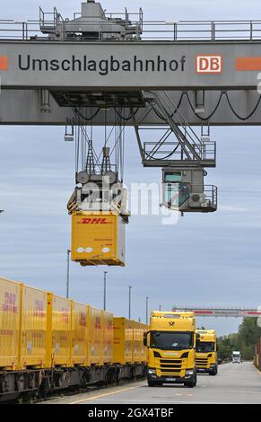 DHL Container Freight Station Stock Photo - Alamy