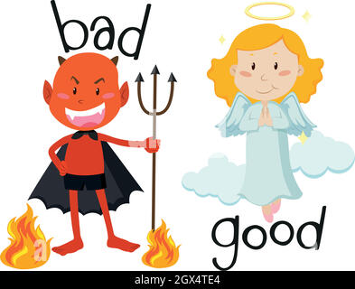 Opposite adjectives with good and bad Stock Vector Image & Art - Alamy