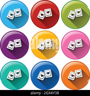 Buttons with stamps Stock Vector Image & Art - Alamy