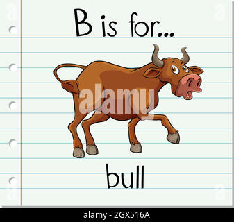 Flashcard letter B is for bull Stock Vector Image & Art - Alamy