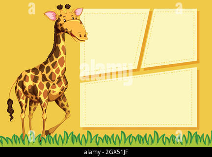 Giraffe on note template illustration Stock Vector Image & Art - Alamy