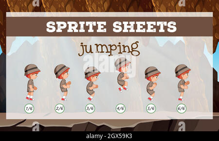 Sprite sheet jumping template illustration Stock Vector Image & Art - Alamy