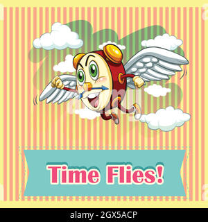Idiom illustration saying time flies Stock Vector Image & Art - Alamy
